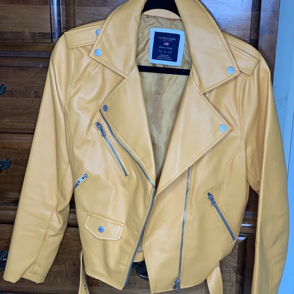 U.S. Polo Assn. | Jackets & Coats | Yellow Leather Jacket | Poshmark